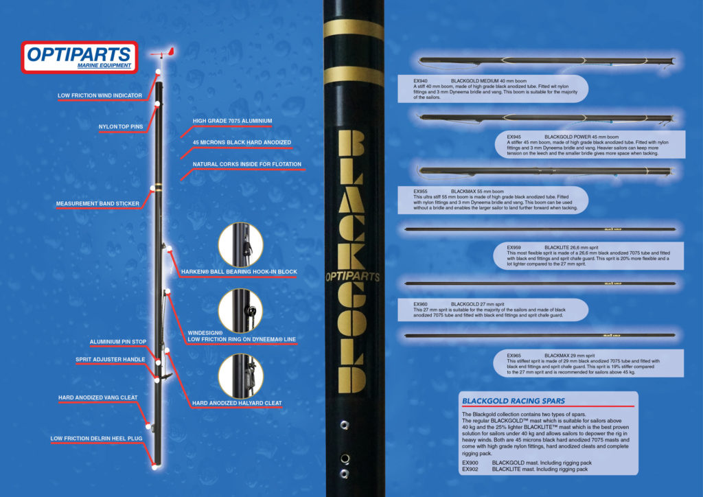EX902 – Optimist Blackgold LITE mast Optiparts – Optiparts Marine Equipment