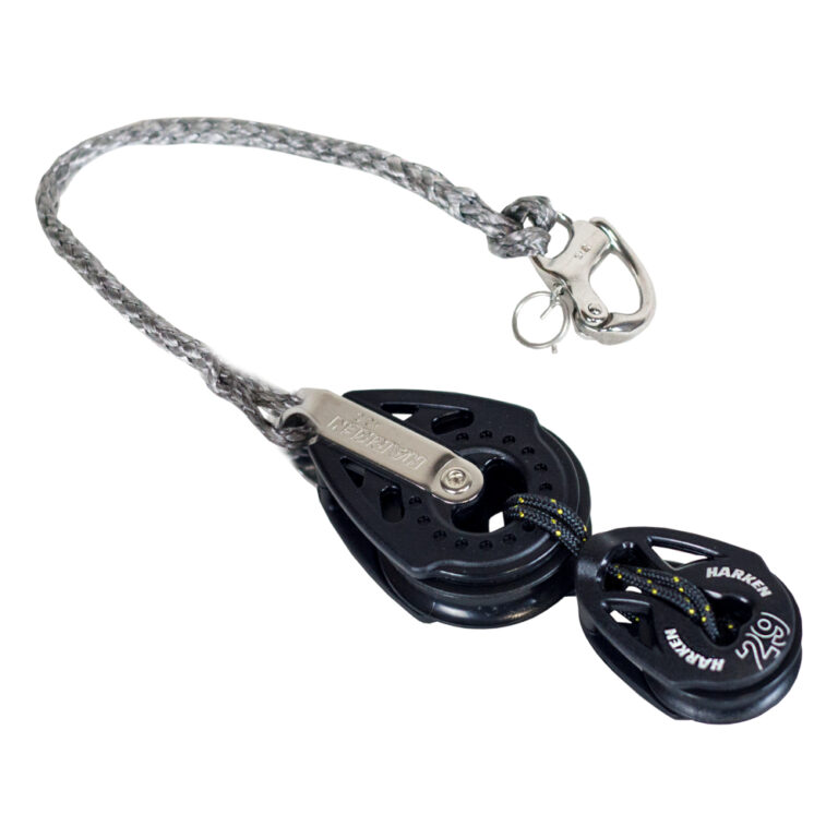 EX1321 – Harken 40-29mm Optimist mainsheet link block with shackle – Optiparts Marine Equipment